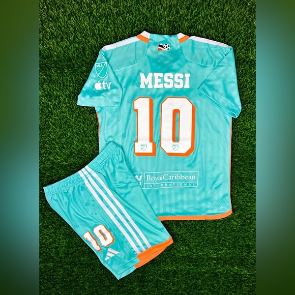 adidas | Shirts & Tops | New Club Inter Miami Third Kit Messi Kids Set ...